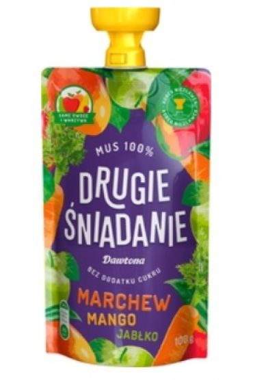 Dawtona Mus 100% Drugie śniadanie jabłko-marchew-mango 100 g w sklepie ...